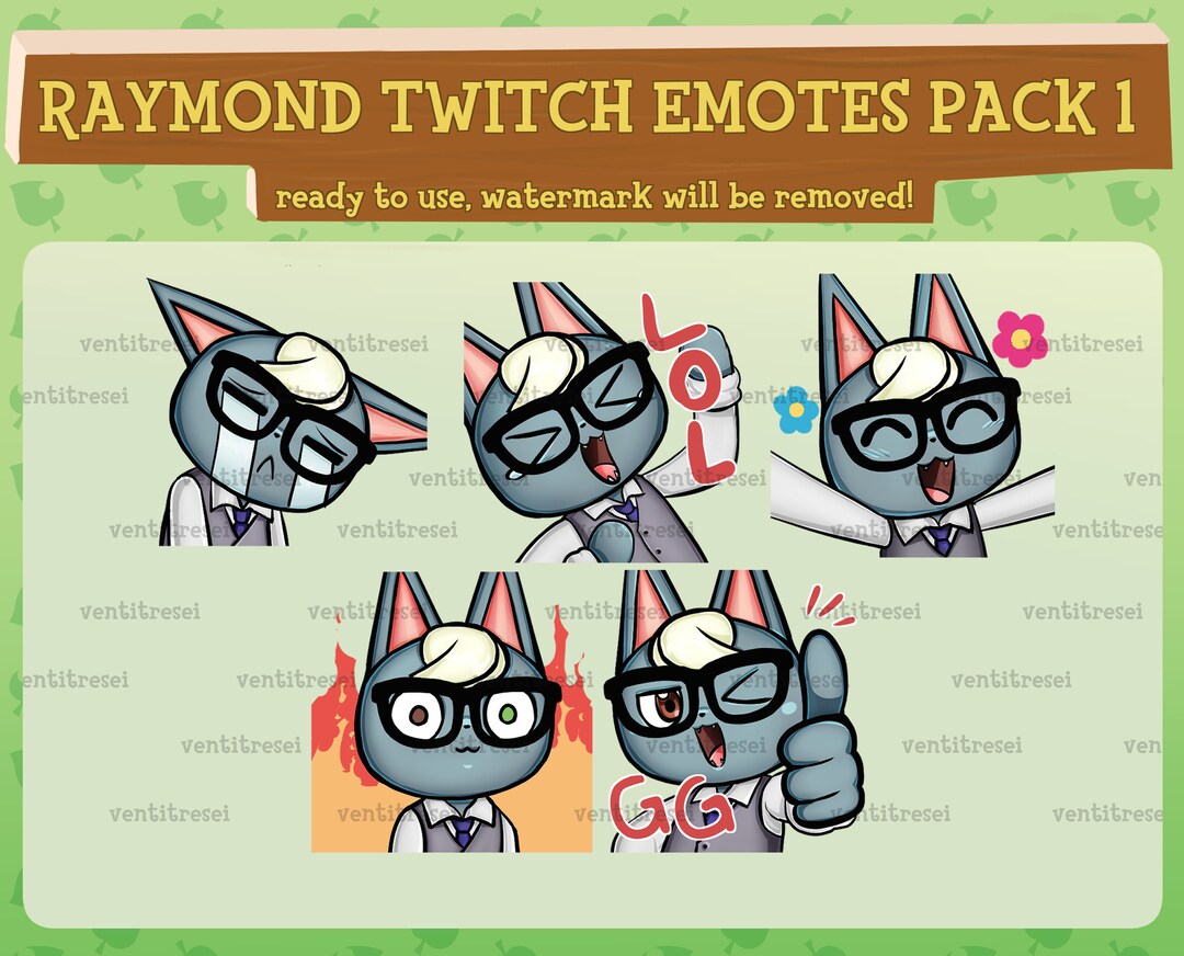 Pack 1 Raymond From Animal Crossing Twitch Emotes - Etsy