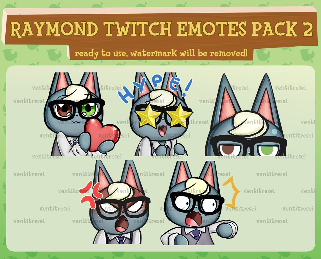 Pack 2 Raymond From Animal Crossing Twitch Emotes - Etsy