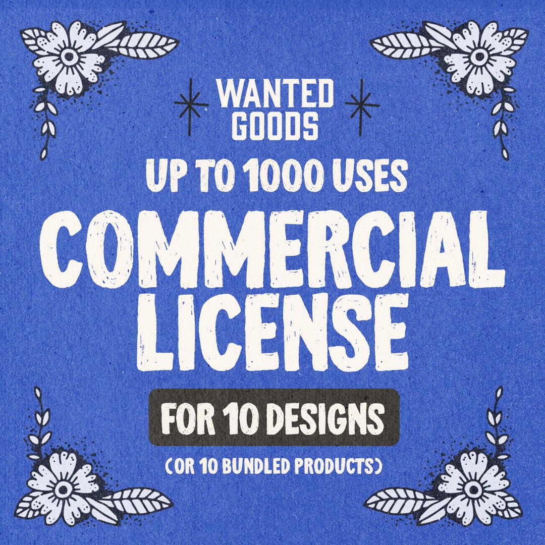 Commercial Use License for 10 Designs or 10 Design Bundle Products - Etsy
