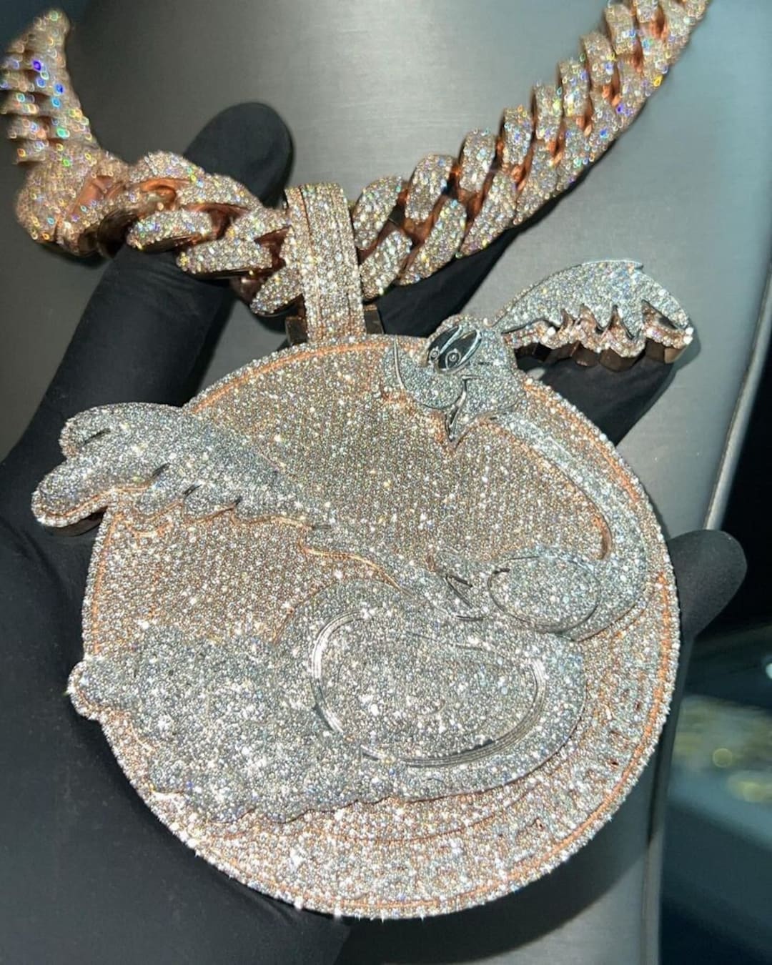 Road Runner Iced Out Pendant, Hip Hop Pendant, Cartoon Pendant, Custom ...