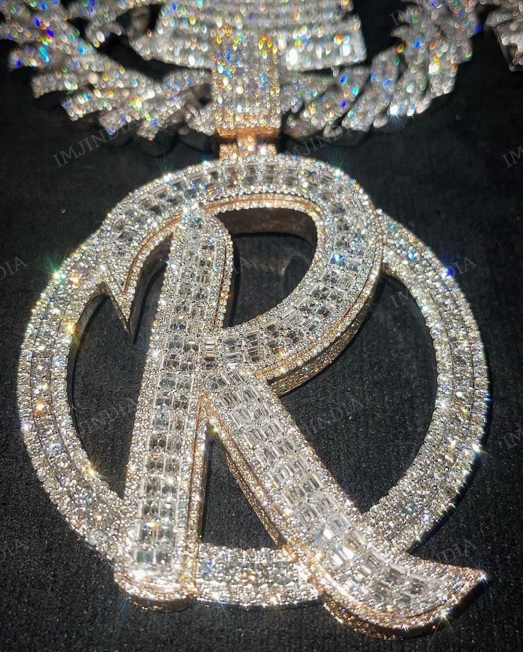 Custom "r" Letter Pendant, Iced Out Alphabet Letter Pendant, Hip Hop ...