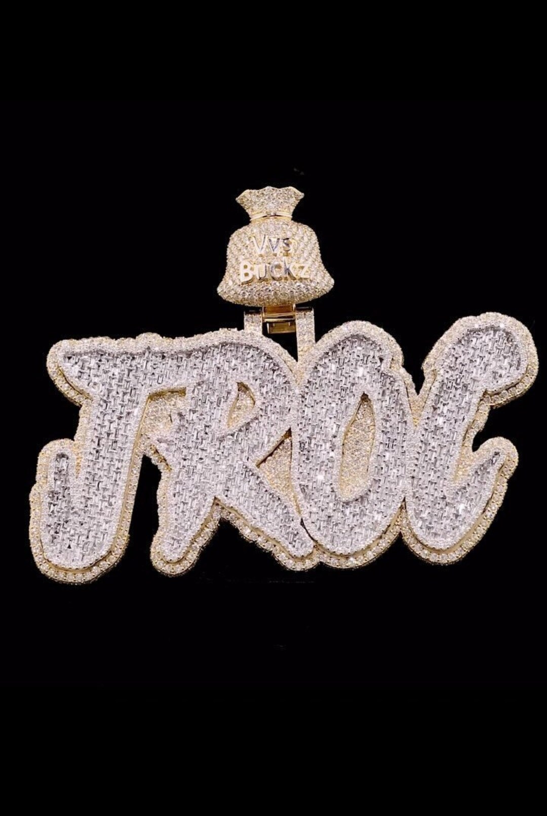 Iced Out Name Pendant, Custom Hip Hop Pendant for Men, Baguette ...