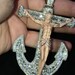 Iced Out Emerald Cut Cross With Anchor, Custom Hip Hop Pendant for Men ...