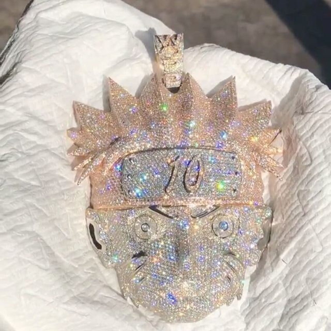 Fully Iced Out 3D Custom Cartoon Pendant/real Moissanite Diamond ...