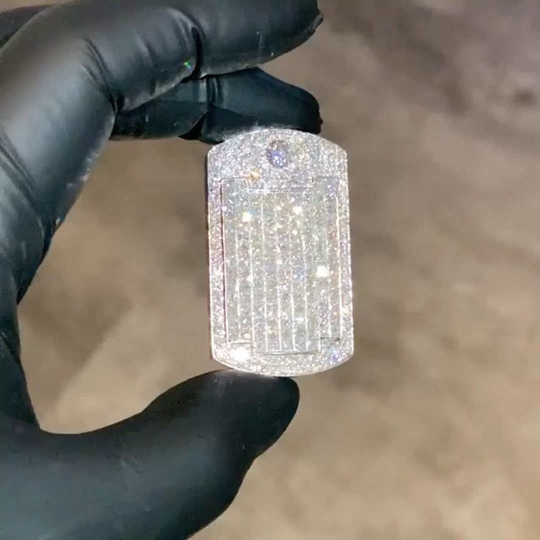 Custom Dog Tag Pendant for Men, Iced Out Dog Tag Pendant, Hip Hop ...