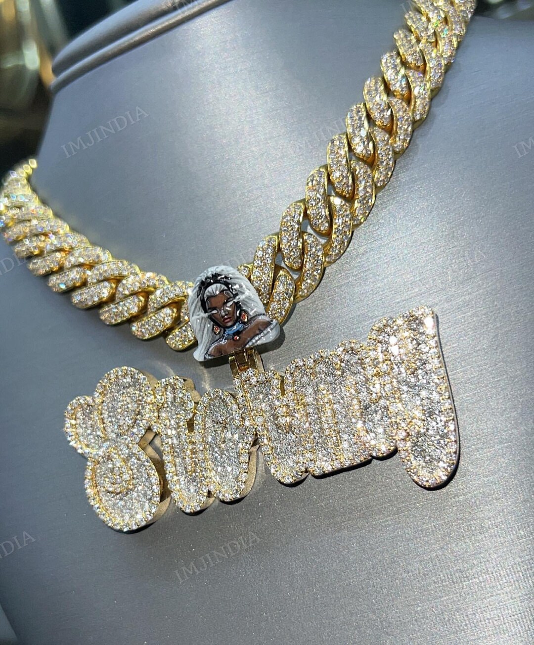 Custom Stormy Letter Pendant, Real Moissanite, Custom Hip Hop Pendant ...