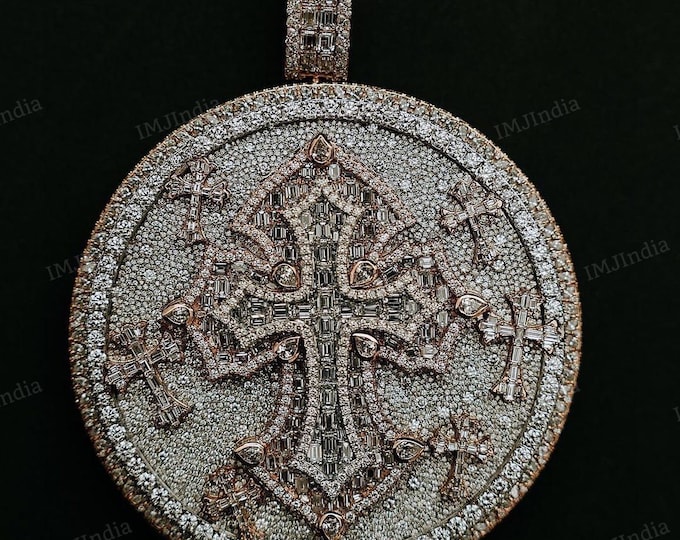 Jesus Cross Iced Out Hip Hop Pendant | Hidden Knife | Chunky Moissanite ...