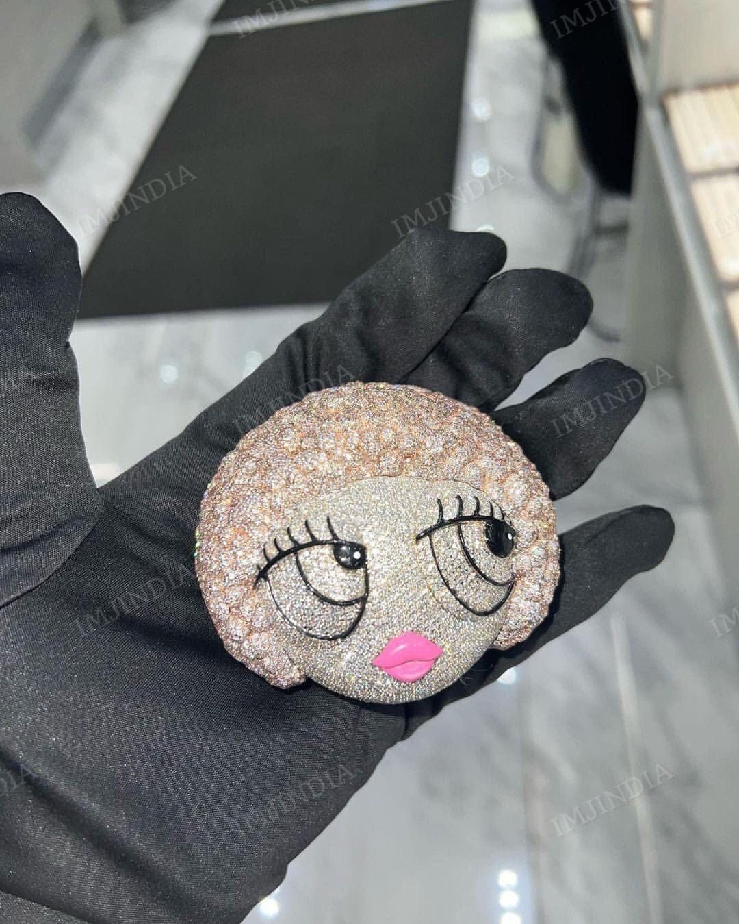 Custom Ice Spice Pendant, 3D Ice Spice Cartoon Pendant, Real Moissanite ...