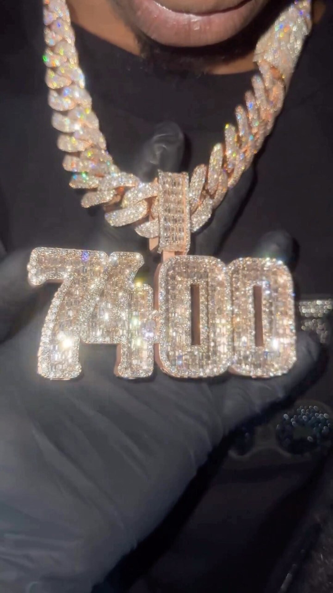 Fully Iced Out Custom Number Pendant, VVS1 D Color Moissanite, Custom ...