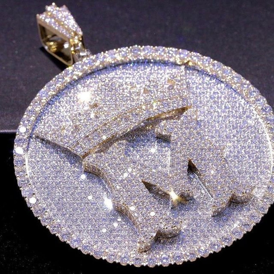 Iced Out Custom Letter Pendant | Custom Circle Pendant for Men | Custom ...