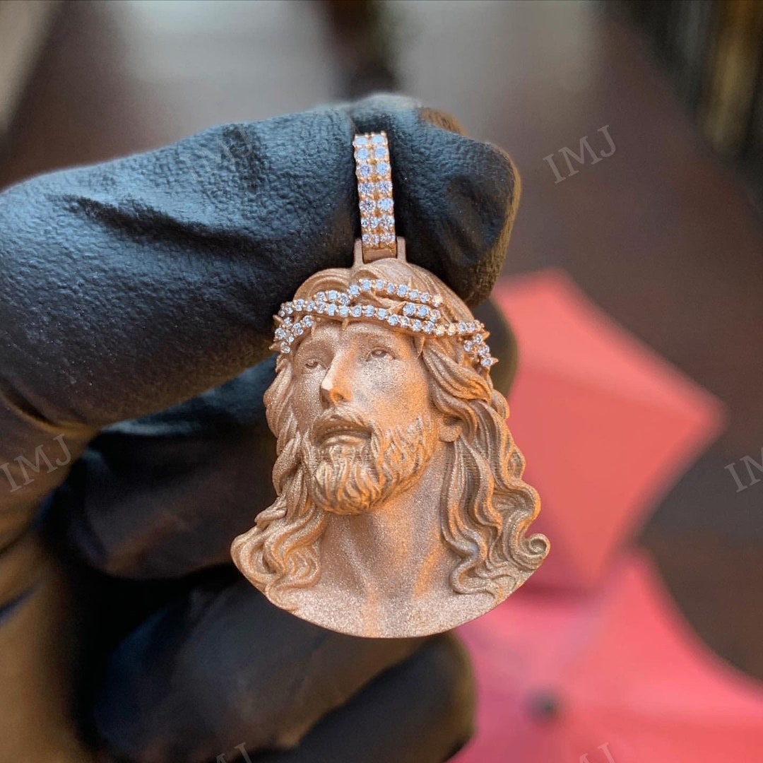 Hyper Realism Pendant, 3D Jesus Portrait Hip Hop Pendant, Iced Out ...
