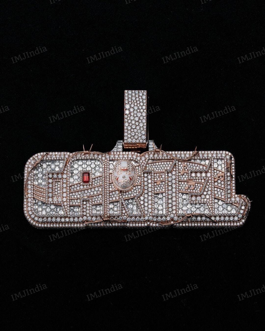 Ice Out CARTEL Letter Pendant SKI Custom Hip-hop Pendant for Men | VVS1 ...