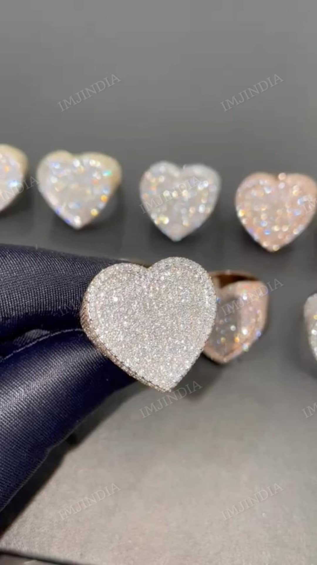 Iced Out Heart Shape Ring, Custom Ring, Hip Hop Ring, Moissanite Ring ...