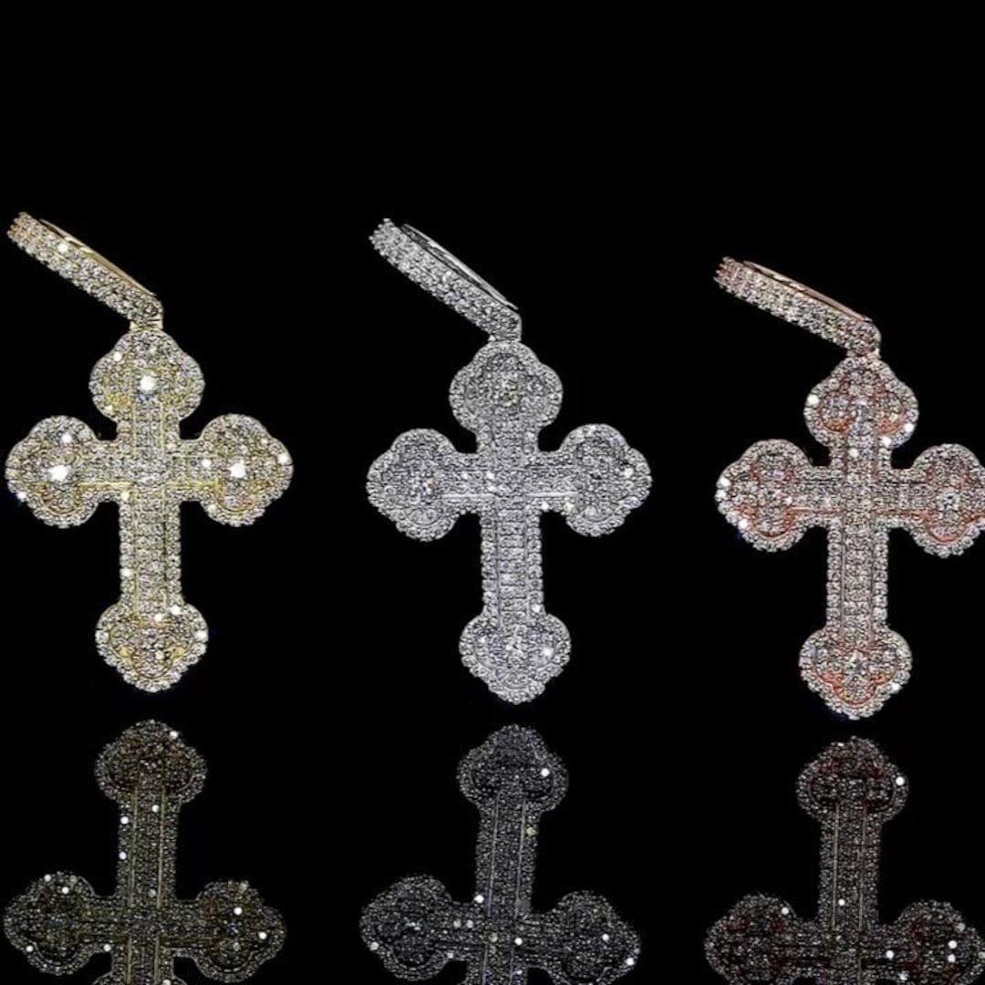Custom Cross Pendant, Iced Out Cross Pendant, Hip Hop Pendant, Iced Out ...