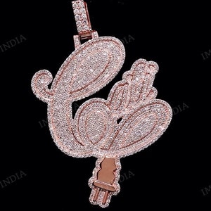 Custom Plug Pendant, Iced Out Logo Pendant, Hip Hop Pendant, Iced Out ...