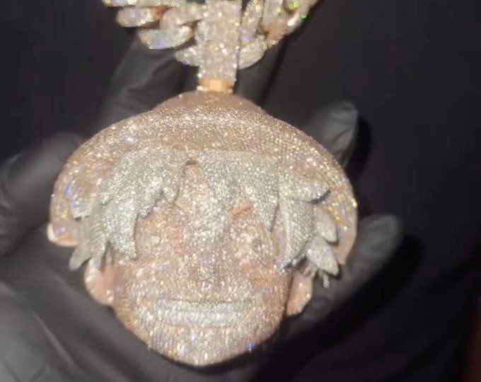 Fully Iced Out 3D Custom Cartoon Pendant, Mugiwara Pendant, VVS1 Real ...