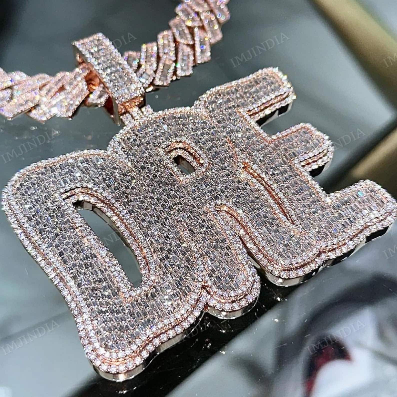 Custom "dre" Letter Pendant, VVS Real Moissanite, Custom Hip Hop ...