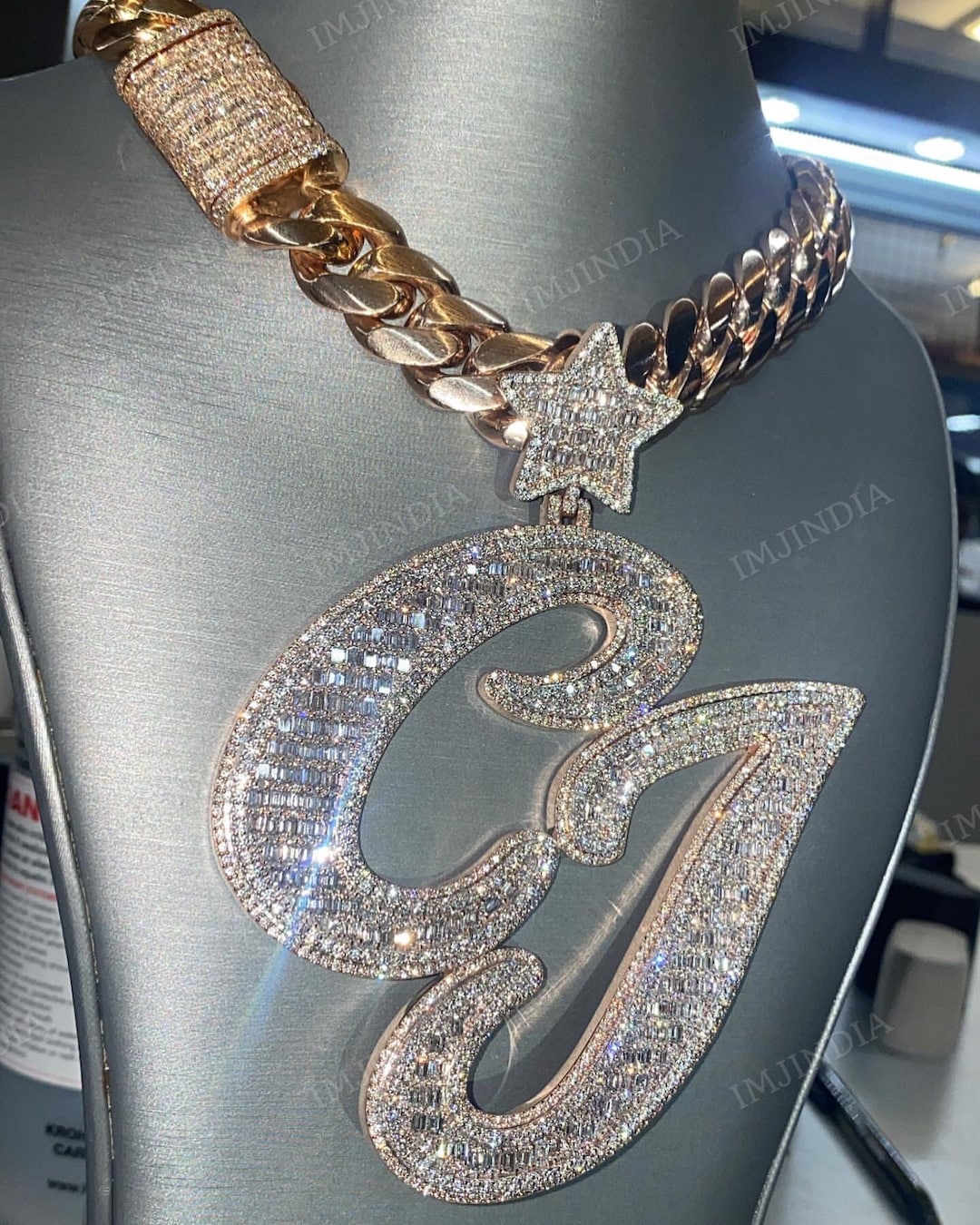 Custom Iced Out Pendant, Custom Letter Pendant, Two Letter Hip Hop ...