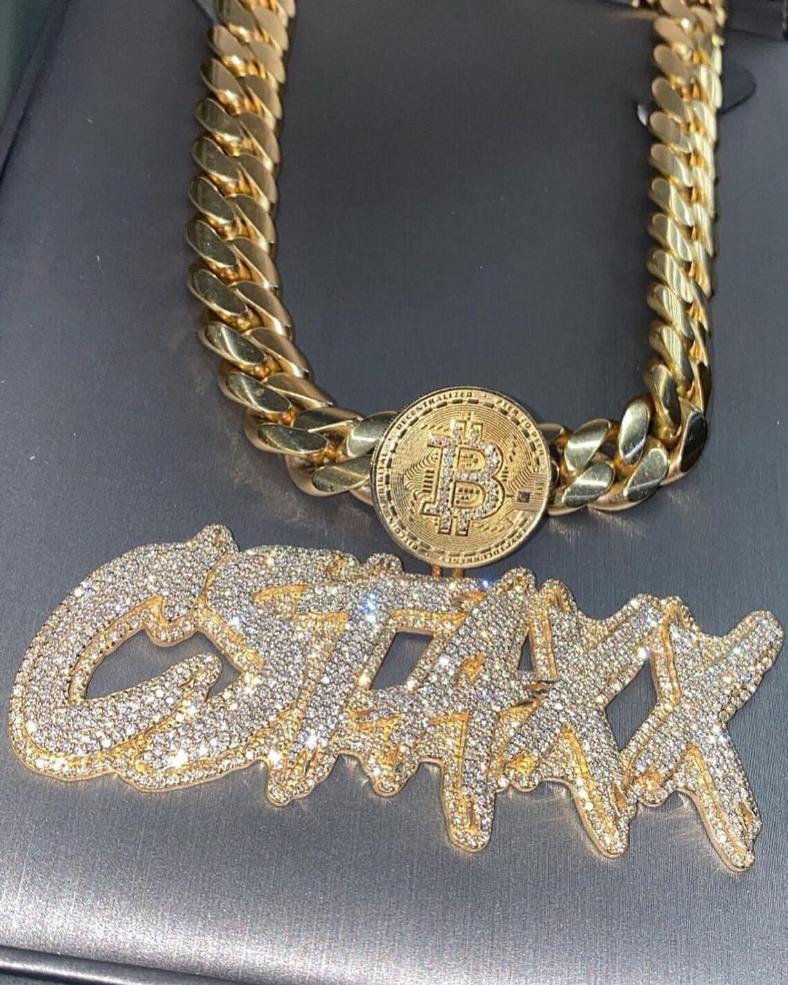 Custom Crypto Bail, Iced Out Letter Pendant, VVS Real Moissanite ...