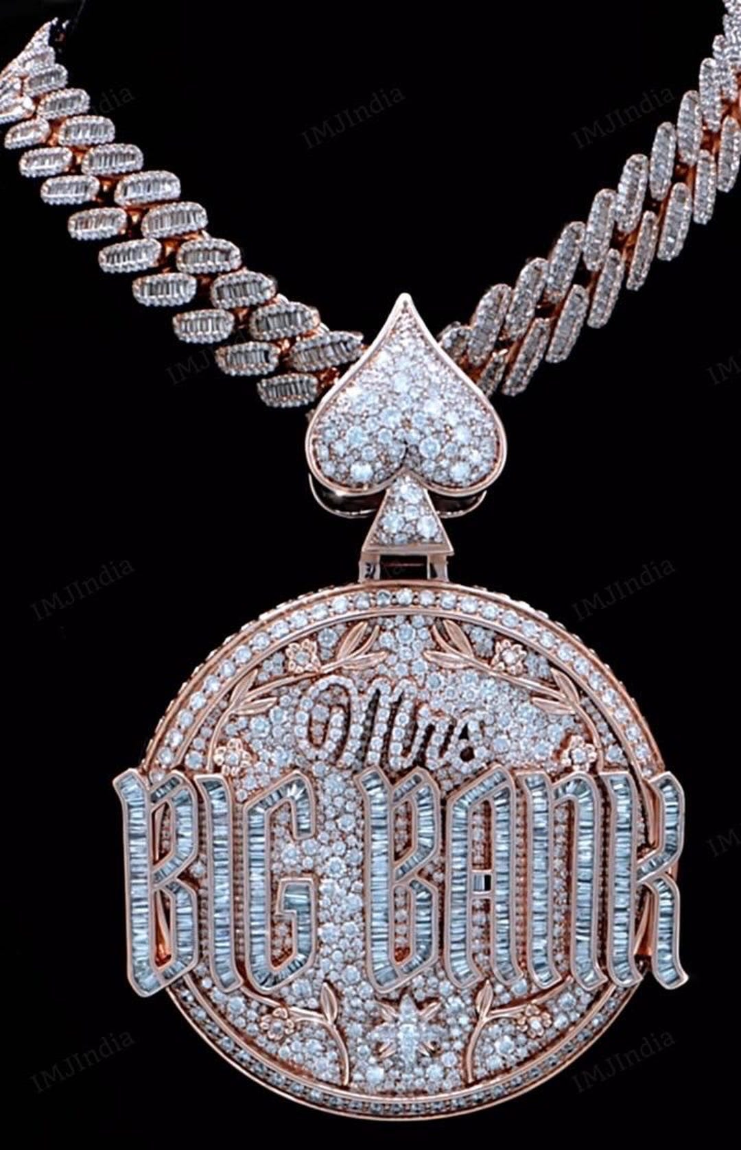 Iced Out Circle Medallion Pendant With Custom Logo or Letter ...