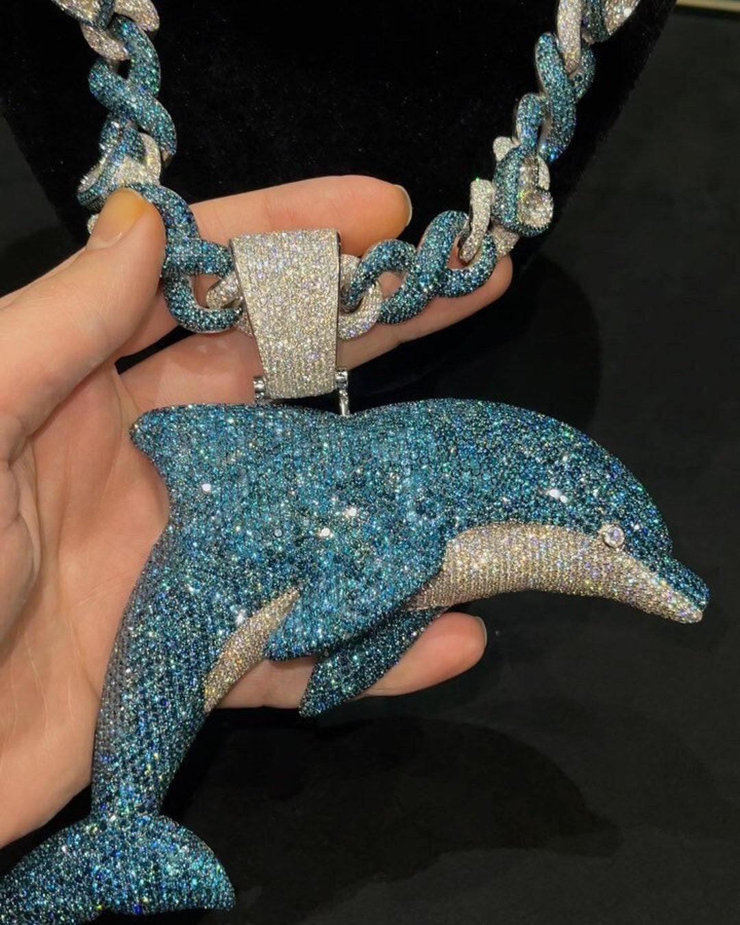 Iced Out Dolphin Hip Hop Pendant for Men, Iced Out Dolphin VVS1 ...