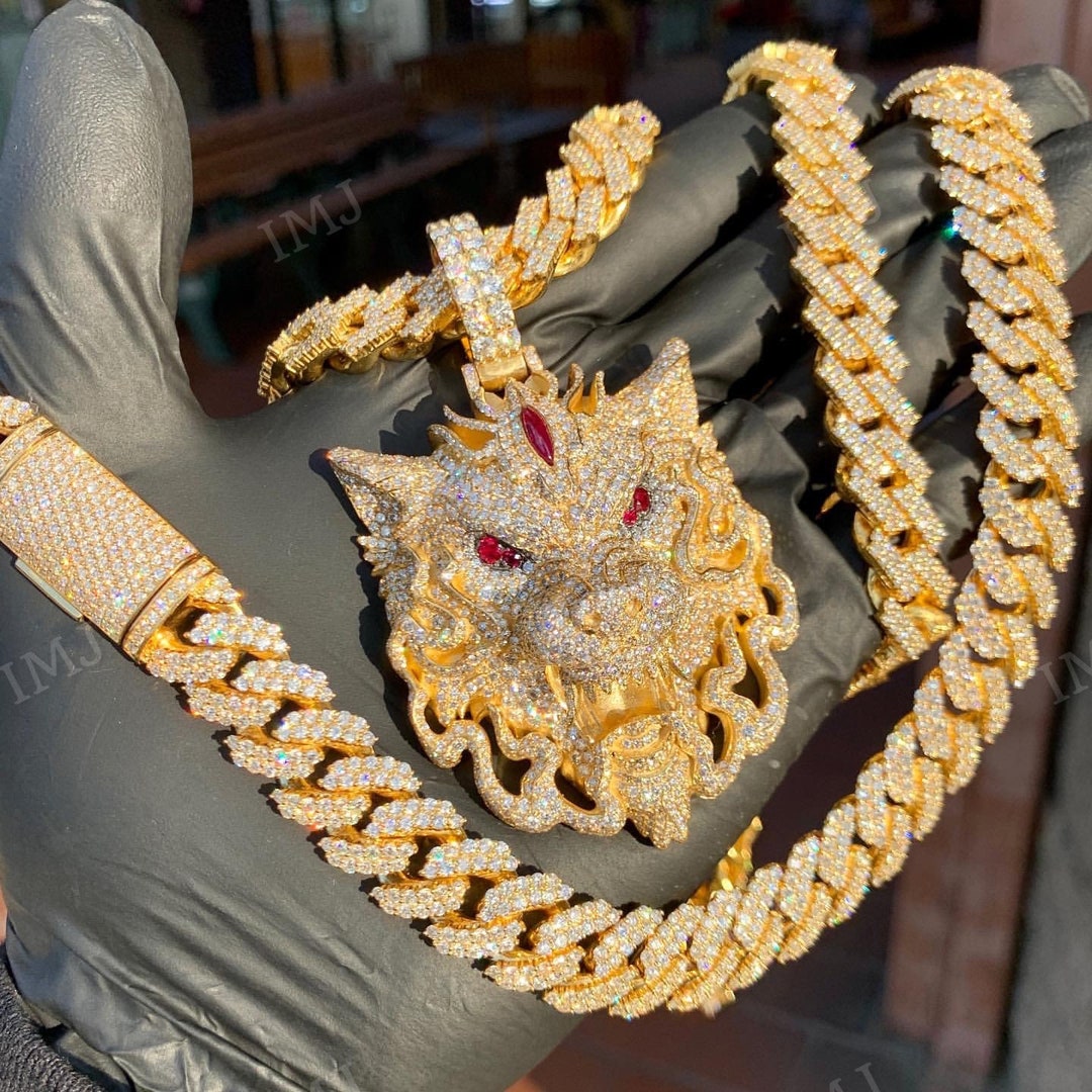 Iced Out Dragon Pendant, Dragon Hip Hop Iced Pendant, Natural ...