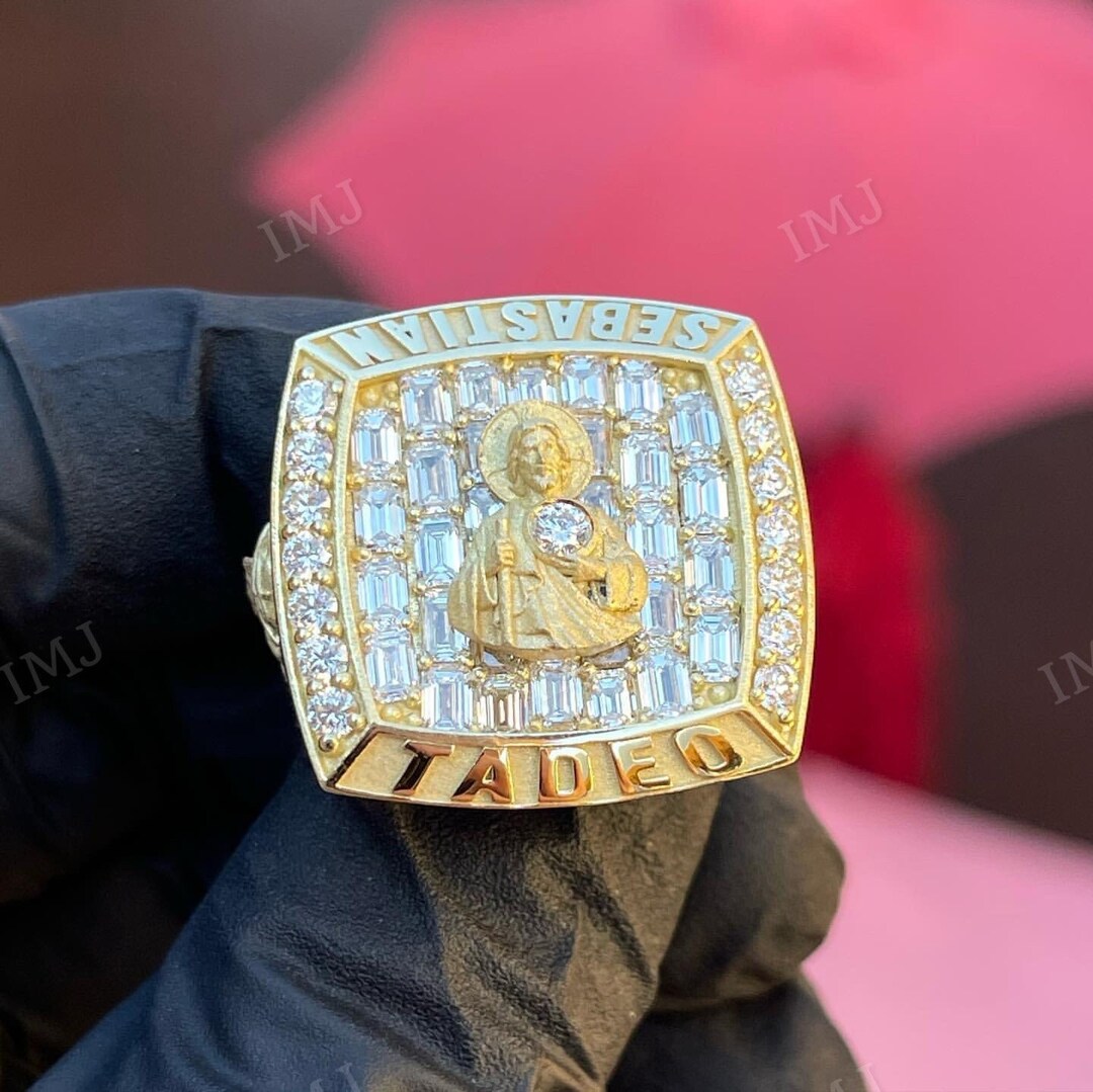 Iced Out Jesus Ring, Iced Out Mother Mary Ring, Moissanite Ring, Name/letter/logo/symbol Ring ...