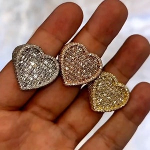 Custom Icy Heart Ring, Iced Out Heart Shape Ring, Hip Hop Ring ...