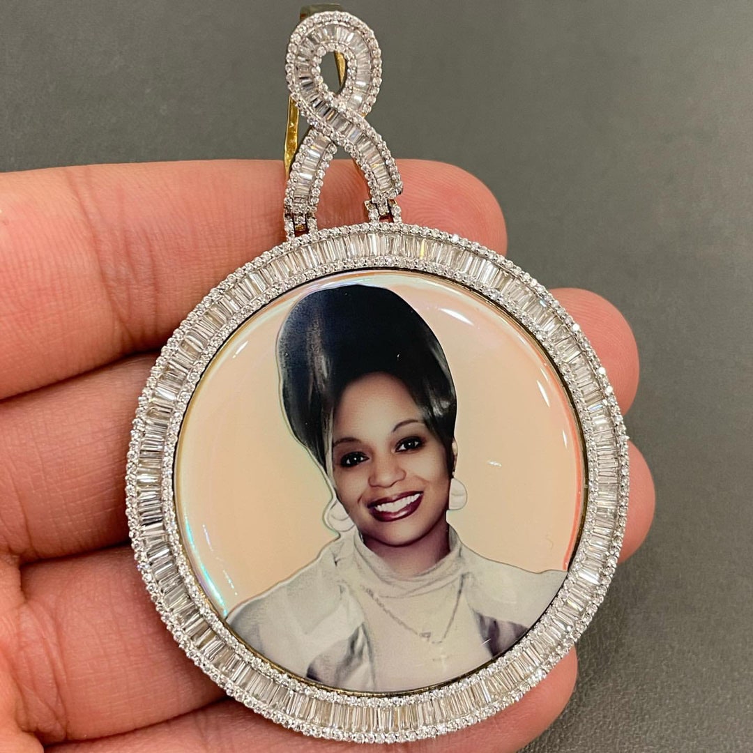 Iced Out Memory Hip Hop Pendant, Custom Photo Pendant, VVS1 D Baguette ...