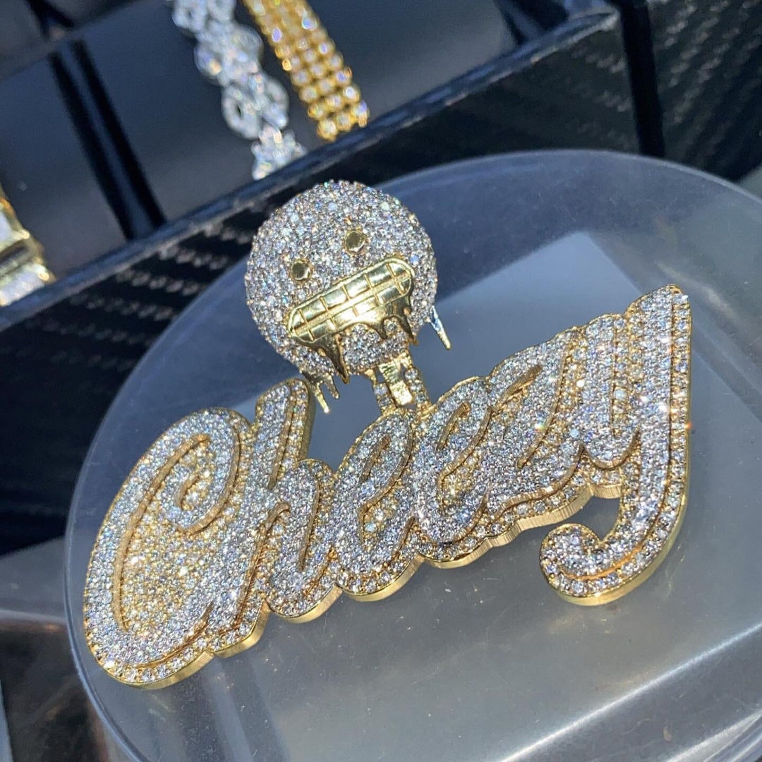 Iced Out Custom Letter Hip Hop Pendant, Custom Name/number/logo Pendant ...