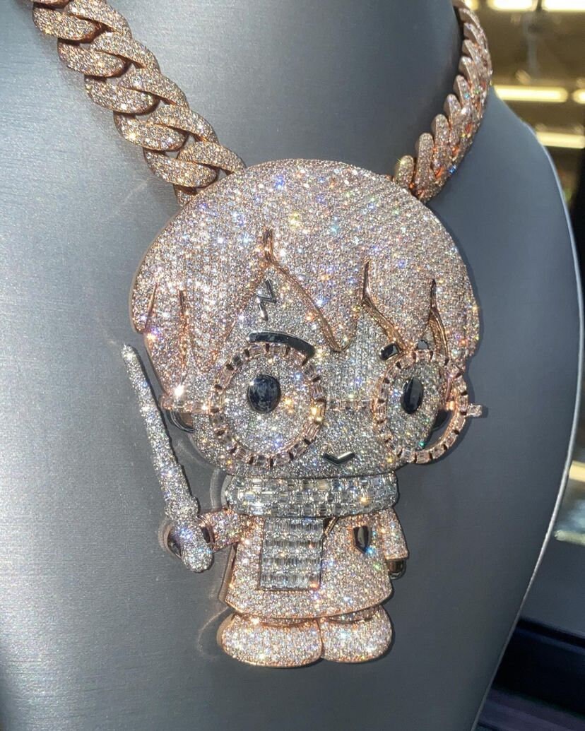 Iced Out Cartoon Hip Hop Pendant for Men, Iced Out Cartoon Pendant for ...