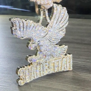 Iced Out Eagle Pendant | Hip Hop Diamond Pendant | Custom Eagle Bird ...