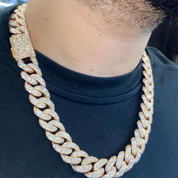 Real Mens Diamond Cuban Link Chain - Etsy