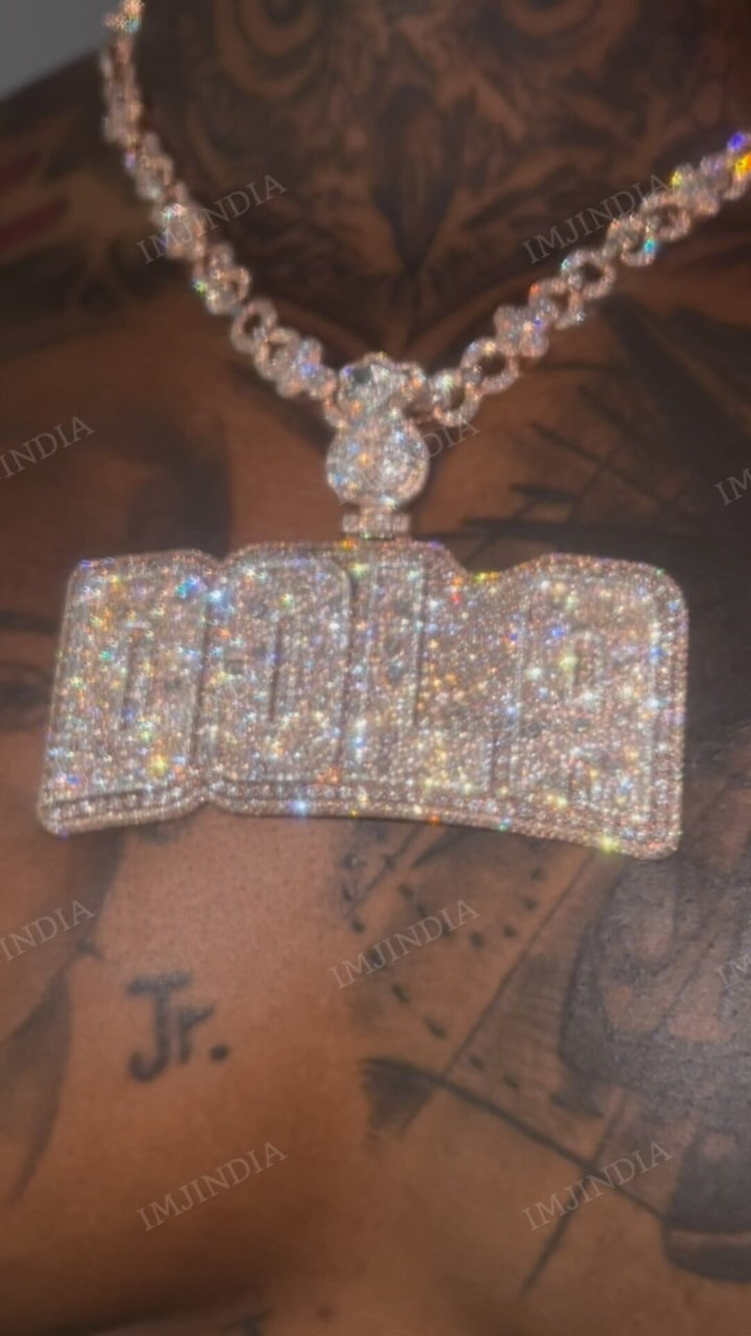 Custom Dollar Pendant, Fully Iced Out Ice Flooded Pendant, VVS1 D GRA ...