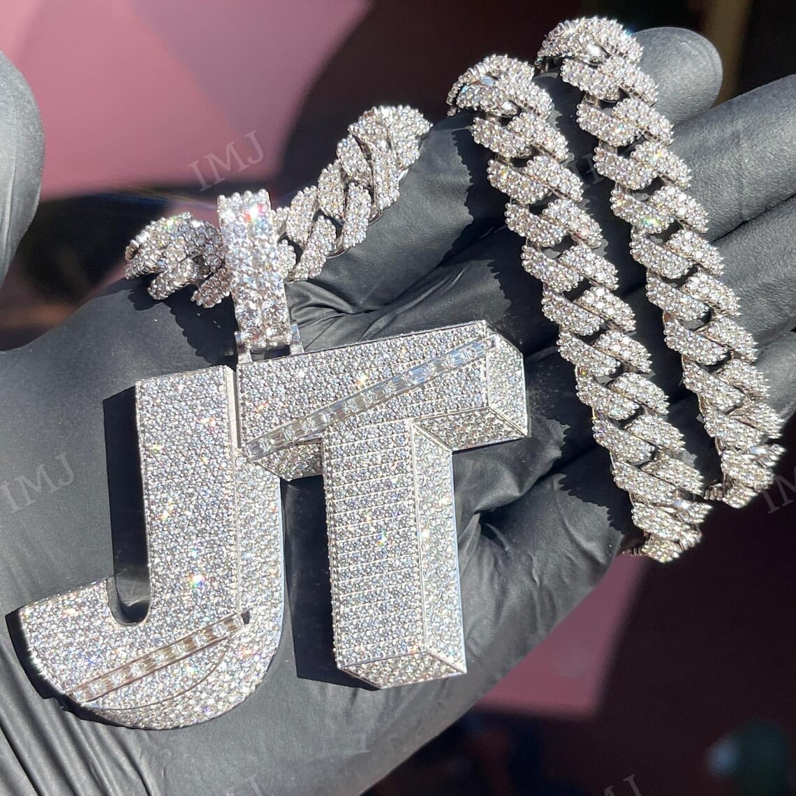 3D Custom "jt" Letter Pendant, Iced Alphabet Letter Pendant, Hip Hop ...