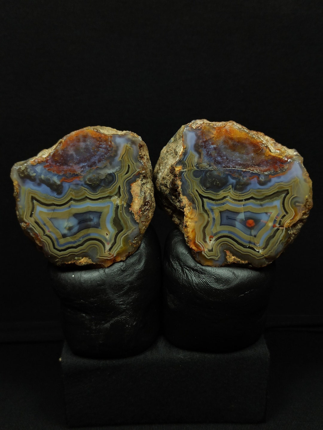 Brown Banded and Blue Pattern Agate, Moss Agate, Polished Turkish Agate ...