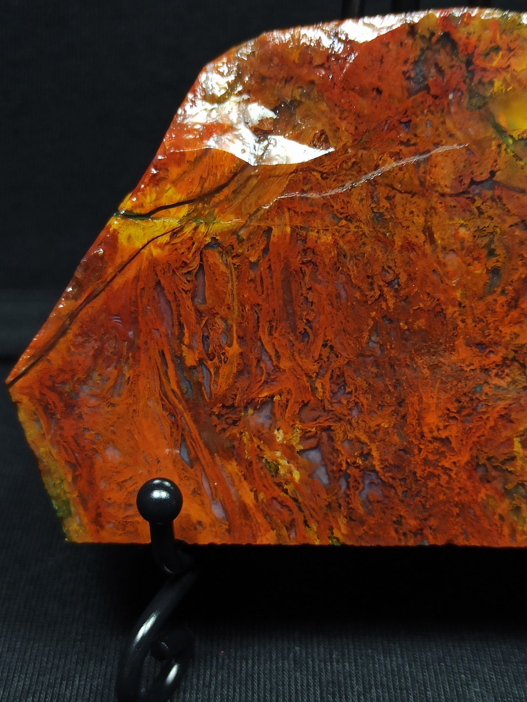 Red Plume and Moss Agate Slab, Metaphysical Crystals, Polished Turkish ...