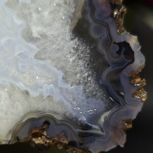 Pretty Blue Banded and Quartz Crystal Geode Agate, Polished Turkish ...