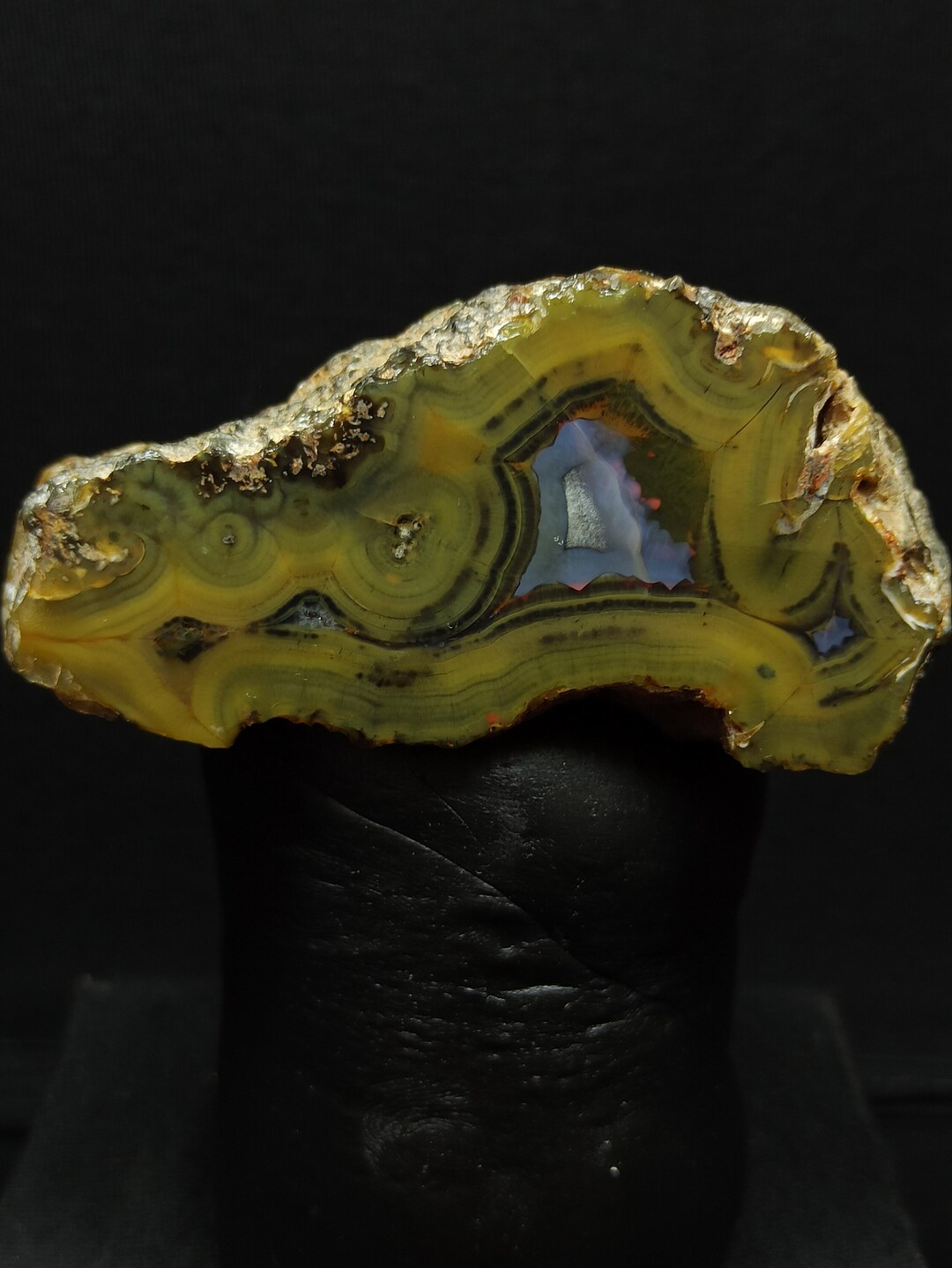 Green Banded and Blue Pattern Agate, Cut and Polished Turkish Agate ...