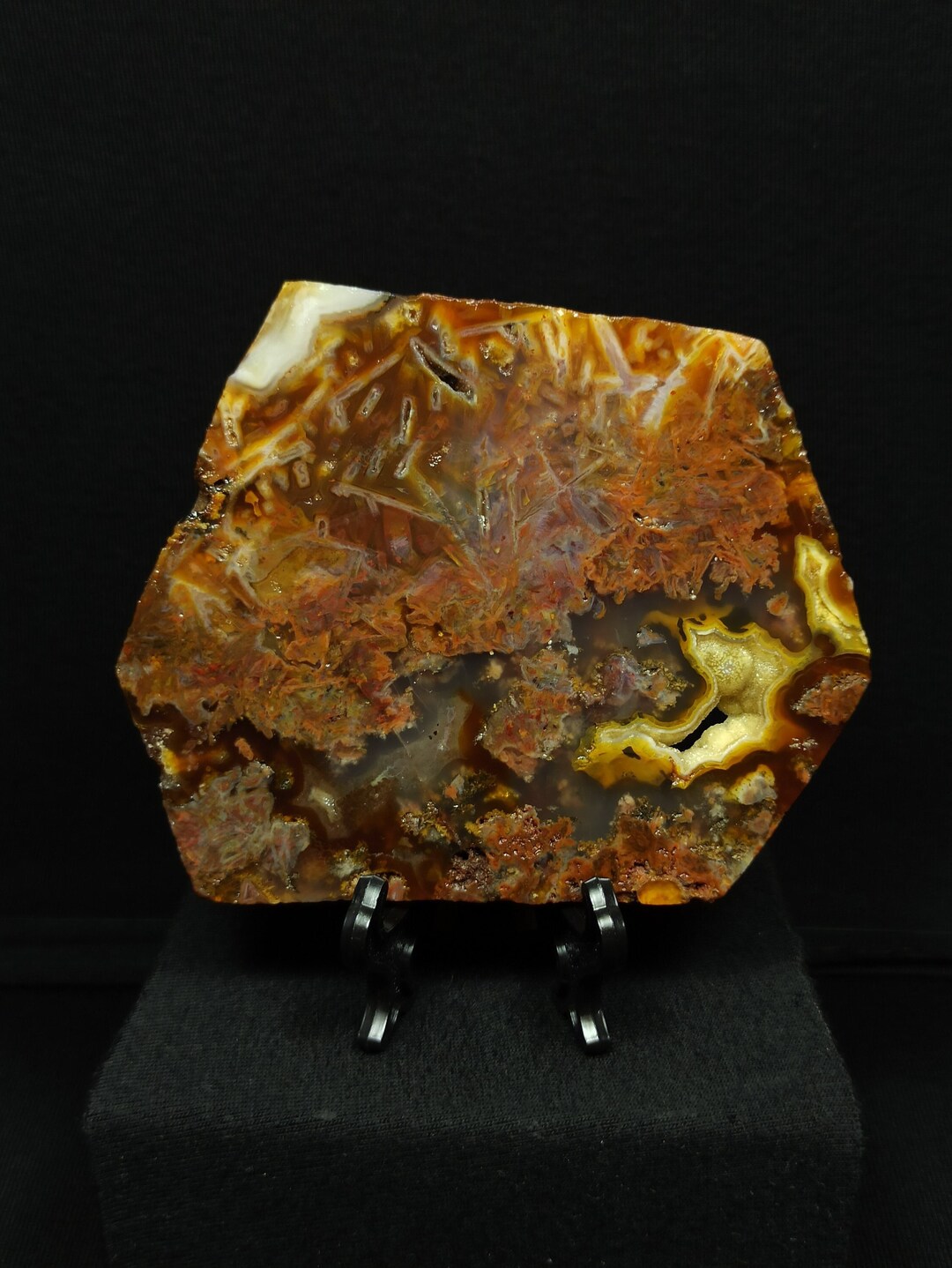 Red and Yellow Stick Agate Slab, Geode Agate Slab, Metaphysical ...