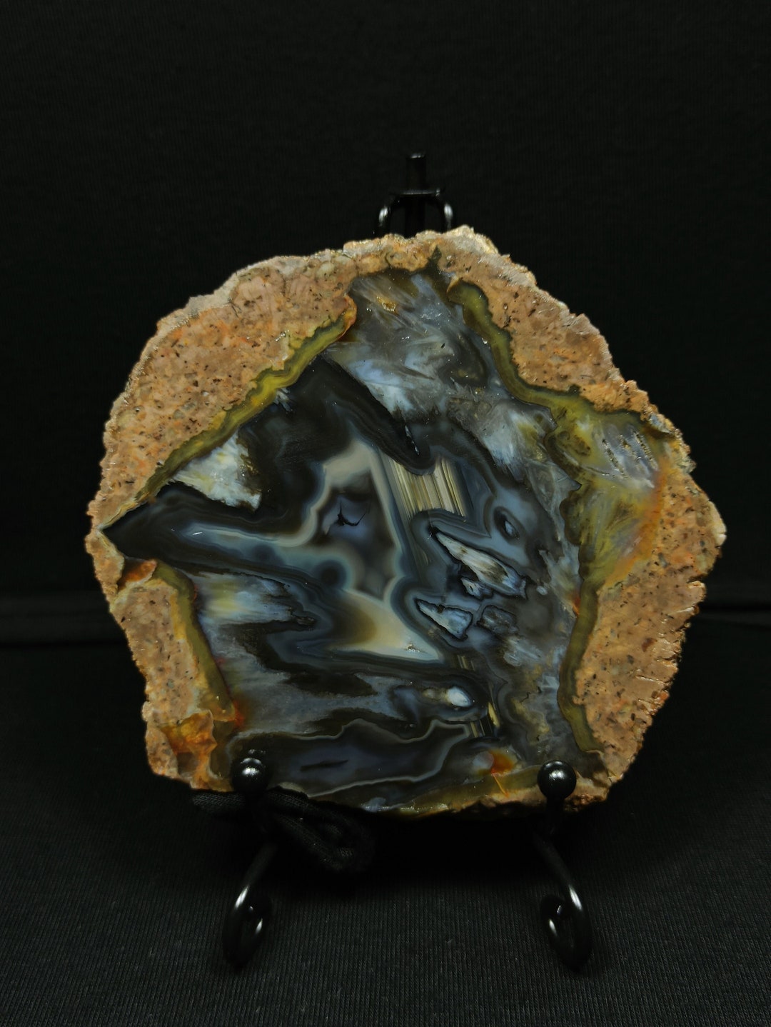 Blue Waterline Thunderegg Agate Slab, Geode Agate Slab, Polished ...