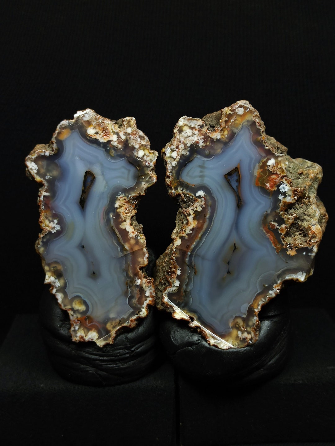 Blue Banded Agate, Flower Agate, Snowflake Cut and Polished Turkish ...