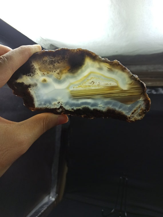 Rare White Waterline Agate Slab Geode Agate Slab Polished - Etsy