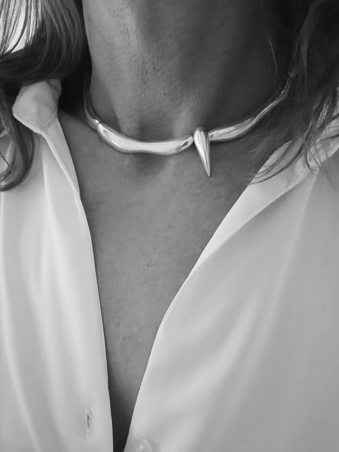 Singular Choker - Sculptural Silver Statement Necklace, Handmade ...
