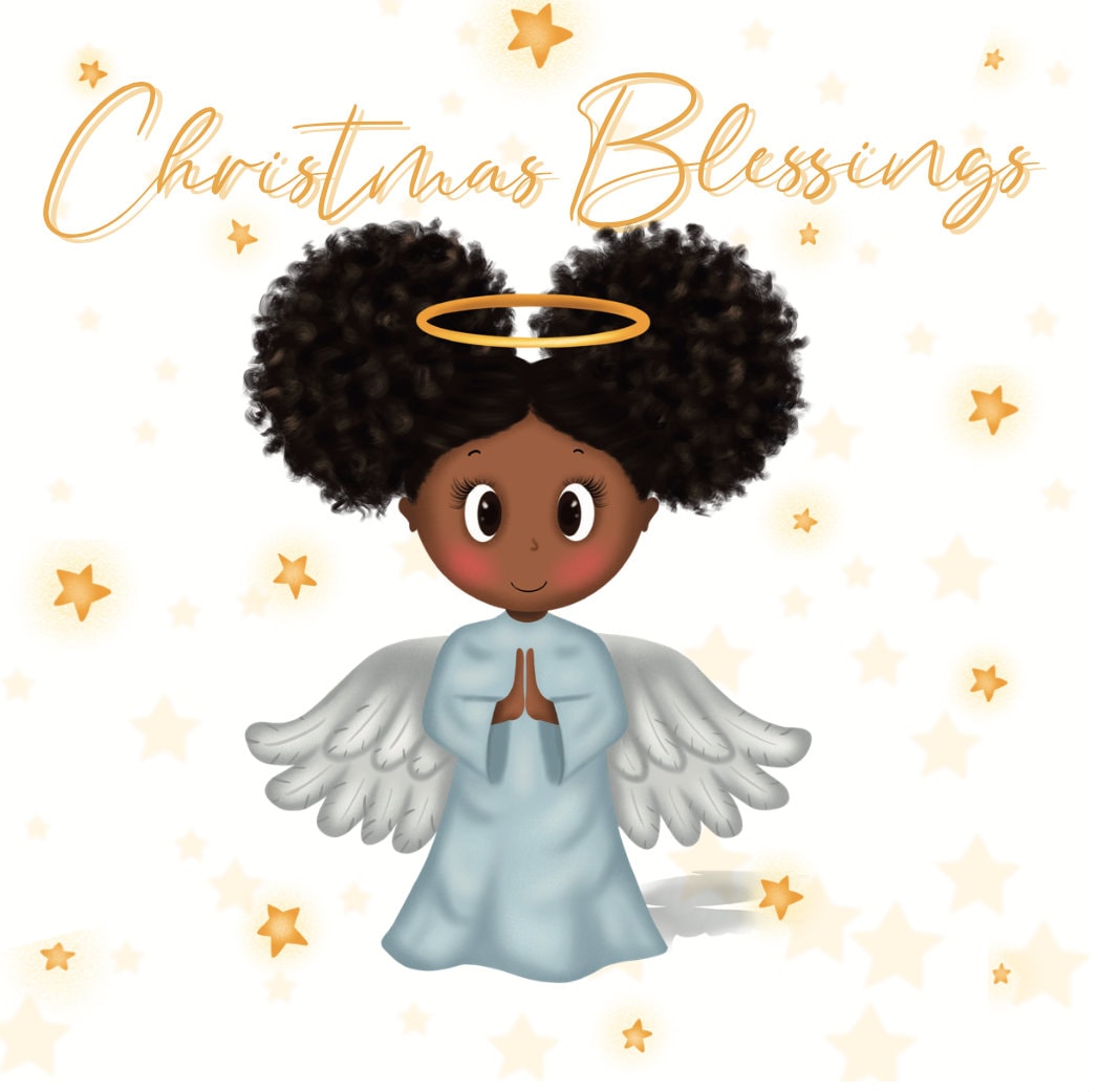 Black Christmas Angel Clipart