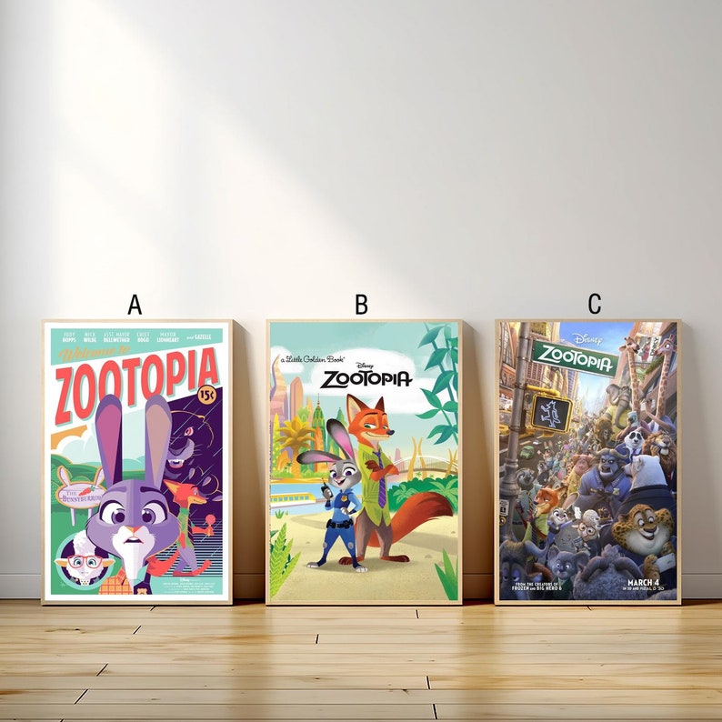 Zootropolis Movie Poster, Canvas Print, Wall Art Canvas Painting Living ...