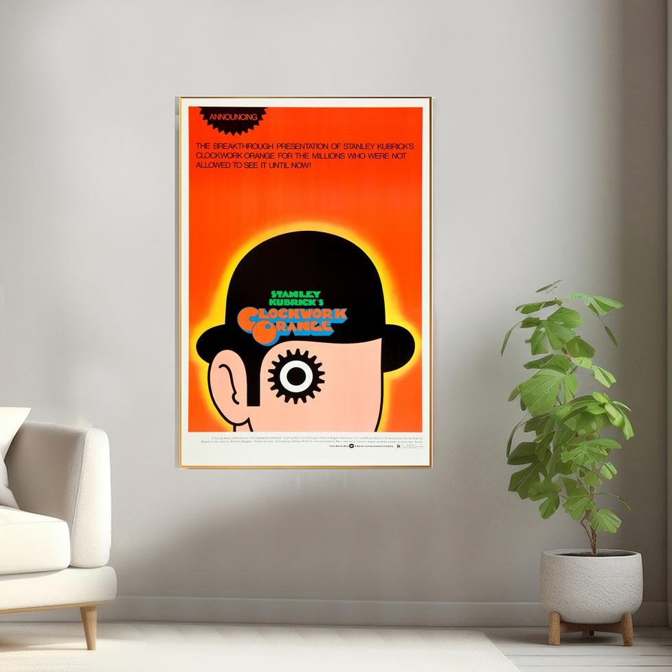 A Clockwork Orange Movie Poster, Canvas Print, Wall Art Canvas Painting ...