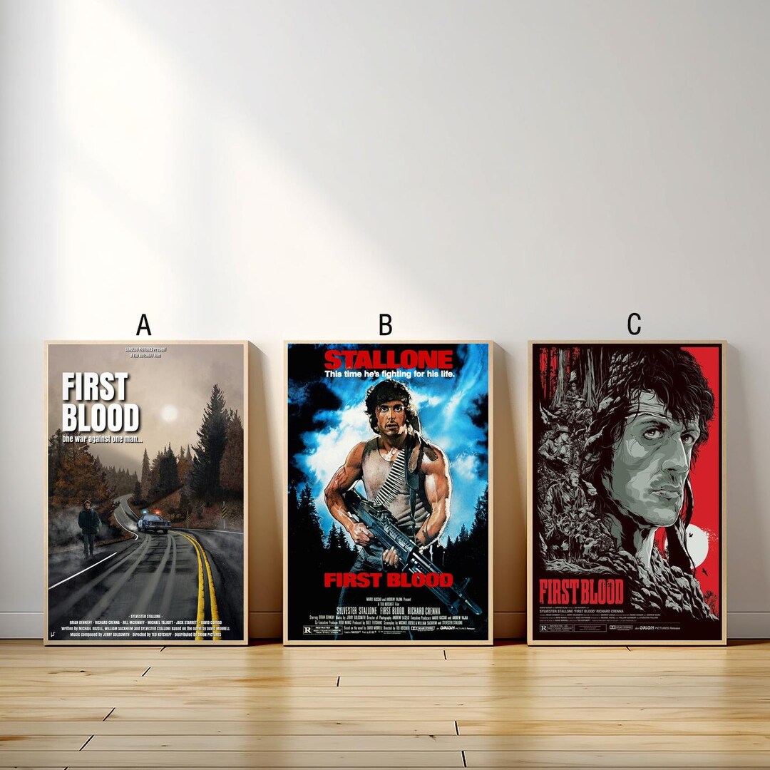 First Blood Sylvester Stallone Movie Poster, Canvas Print, Wall Art ...