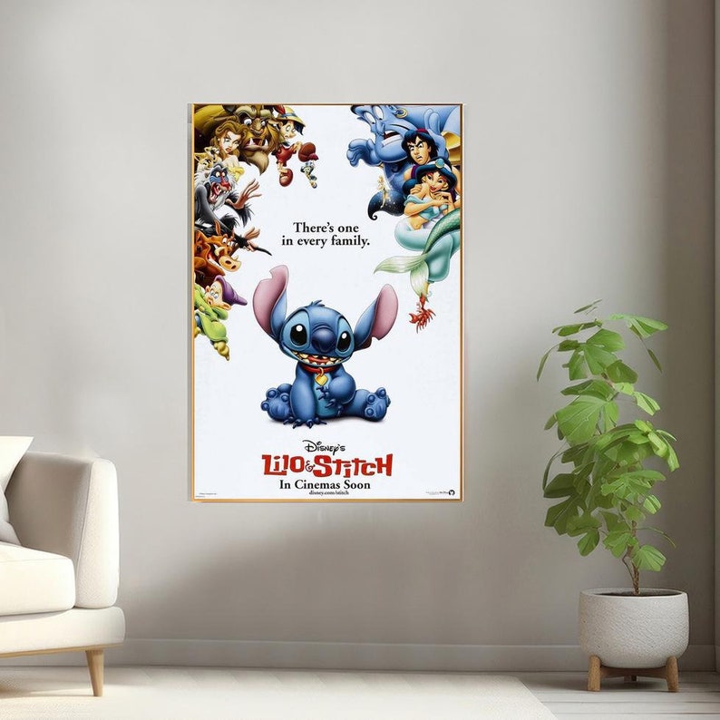 Lilo & Stitch Movie Poster, Canvas Print, Wall Art Canvas Painting ...