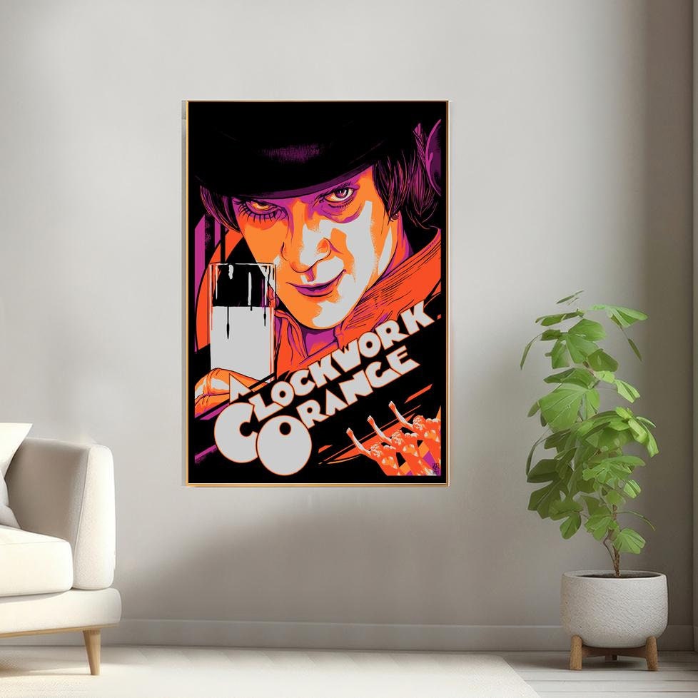 A Clockwork Orange Movie Poster, Canvas Print, Wall Art Canvas Painting ...